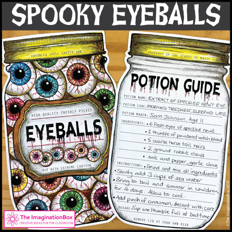 Halloween Art and Spooky Potions Writing Activity - The Imagination Box