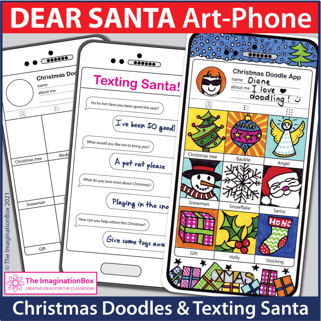 Dear Santa Christmas Cell Phone Art Activity - The Imagination Box