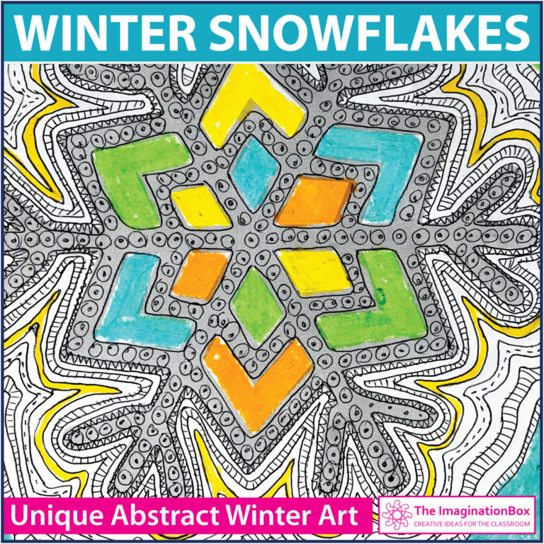 Winter Snowflake Art Activity and Coloring Pages - The Imagination Box