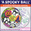 Halloween Coloring Pages, Spooky Ball Art and Writing Activity - The ...