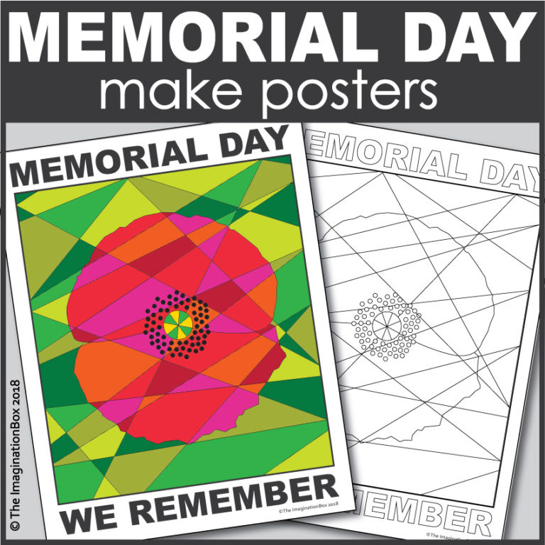 Memorial Day Coloring Pages, Poppy Art Activity - The Imagination Box