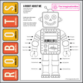 A Robot All About Me, Back to School Art and Writing Activity - The ...