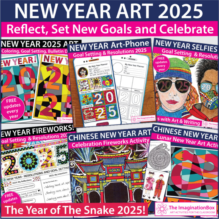 New Years 2025 Art and Goal Setting Activities - The Imagination Box