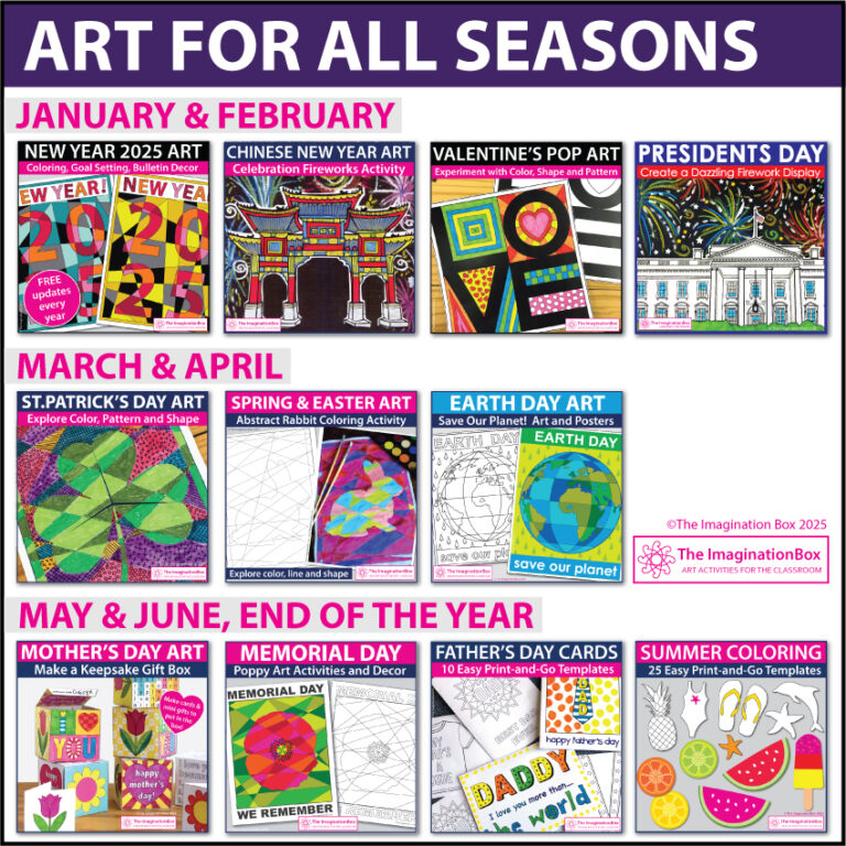 All Year Art Activities for Middle School - The Imagination Box