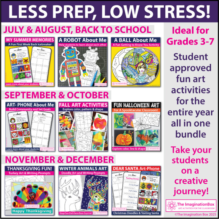 All Year Art Activities for Middle School - The Imagination Box